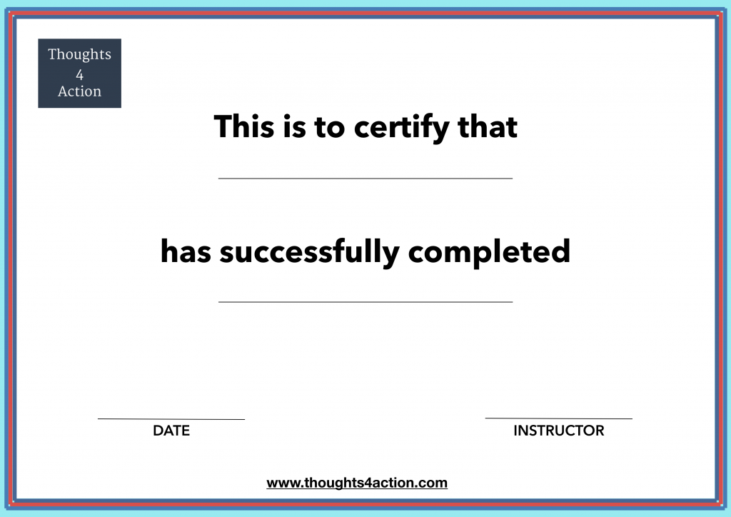 TLTB Certificates T4A.001 — Mike Hohnen